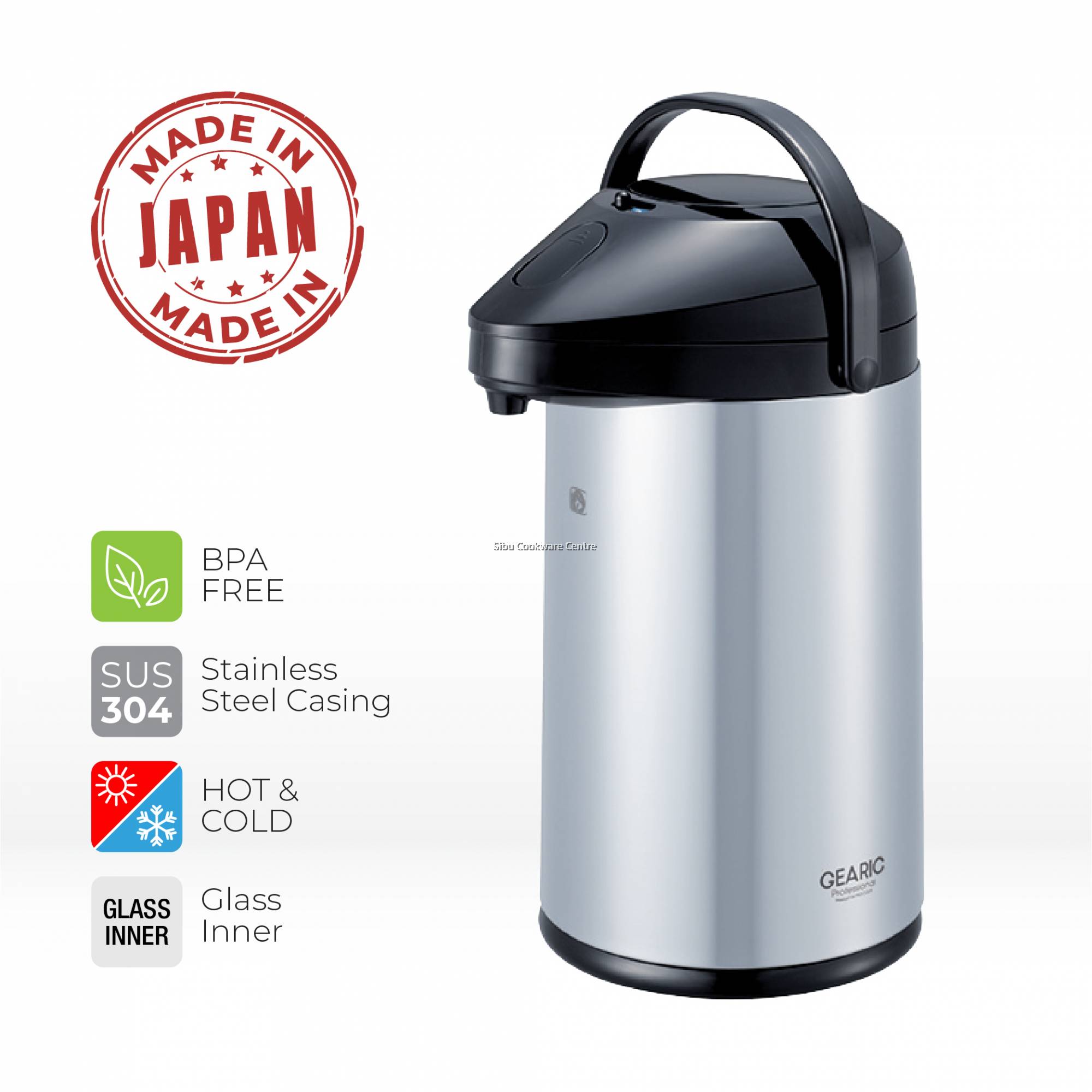 Peacock Airpump Glass Inner Pot with SUS304 Stainless Steel Casing ...